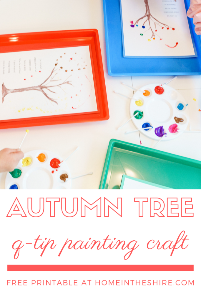 Autumn Tree Q-Tip Painting - Free Printable Craft Activity for Kids ...